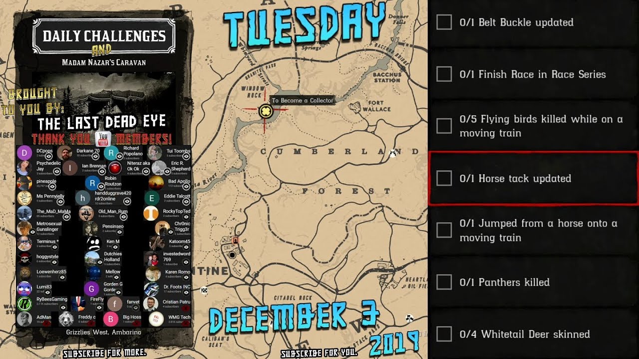 Role + Daily Challenges Madam Nazar Whitetail Deer Panther Locations ...