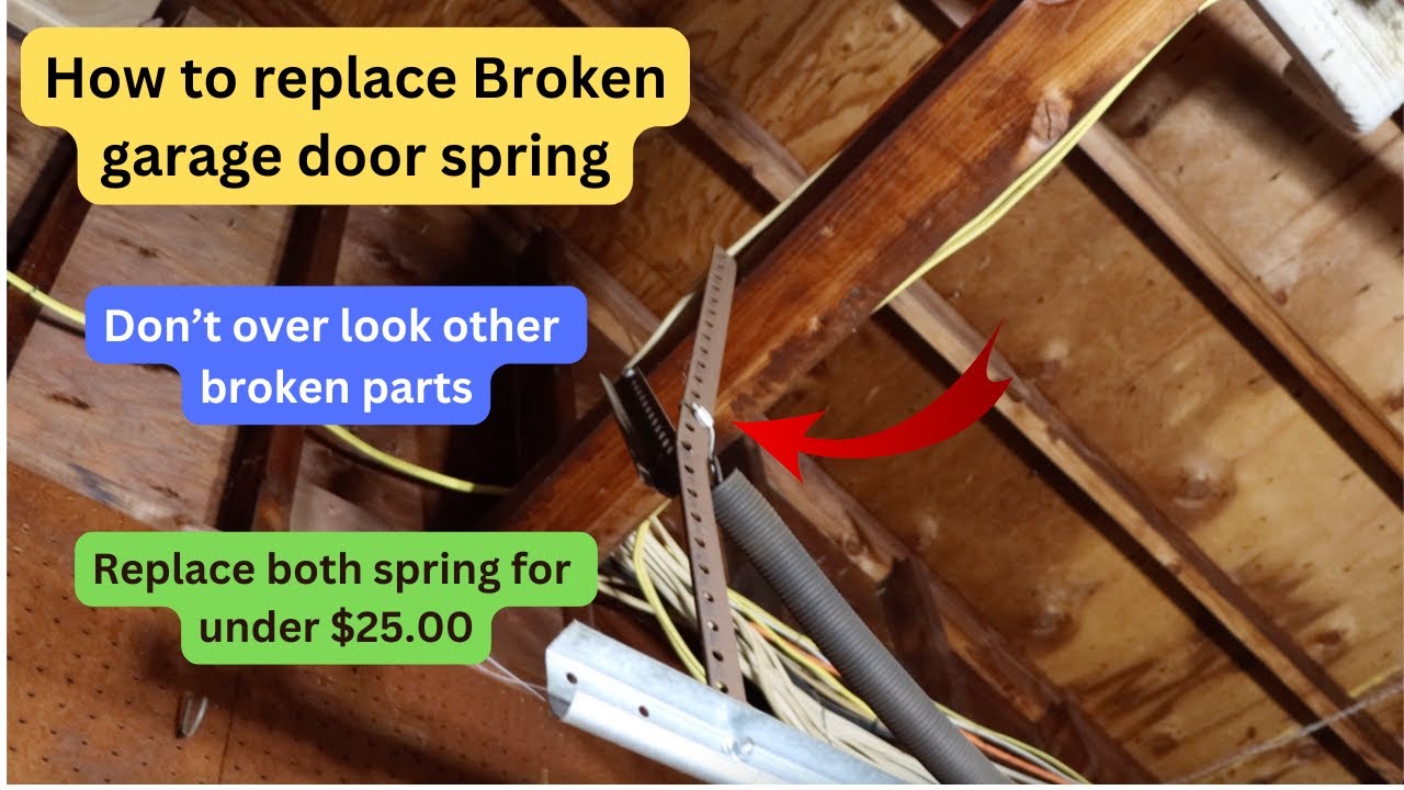 How To Replace A Broken Garage Door Spring - YouTube