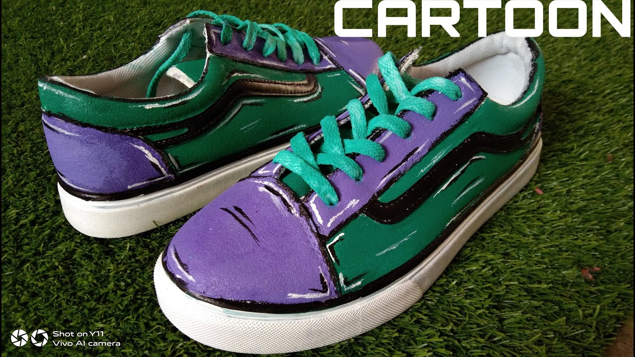 Custom Kasut Design Kartun Edisi Malaysia ! Senang Je Weh ! - YouTube