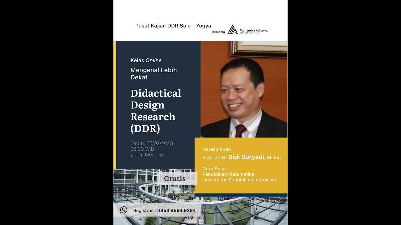 Mengenal Lebih Dekat Ddr Bersama Prof Dr H Didi Suryadi M Ed Youtube