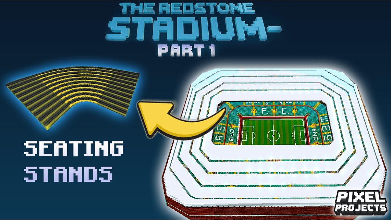 Minecraft REDSTONE STADIUM : PART - 1 Seating Stands | Pocket Edition ...