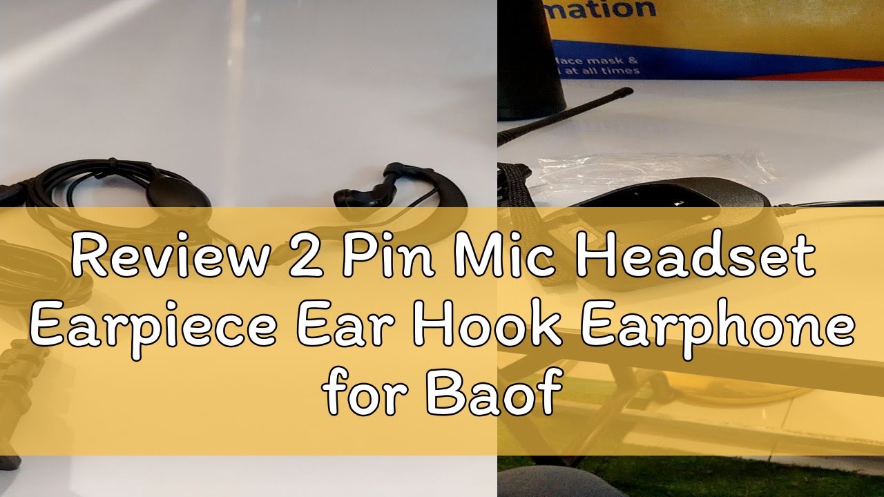 Review 2 Pin Mic Headset Earpiece Ear Hook Earphone for Baofeng - YouTube