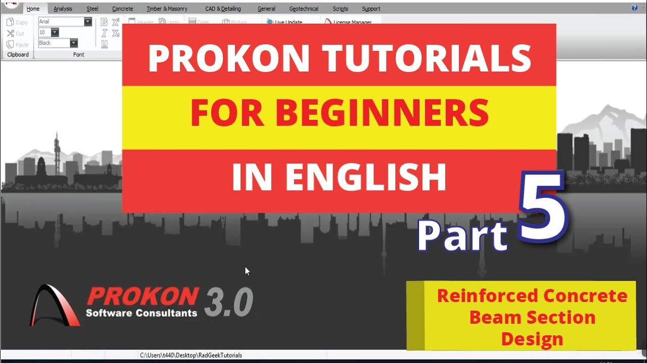 Prokon Tutorials For Beginners In English: Part 5 Concrete Beam Section ...
