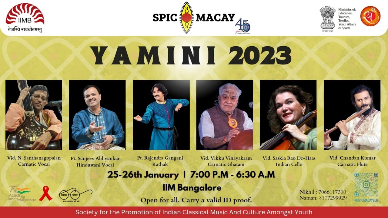 Yamini 2023 I SPIC MACAY - IIM Bangalore Chapter - YouTube