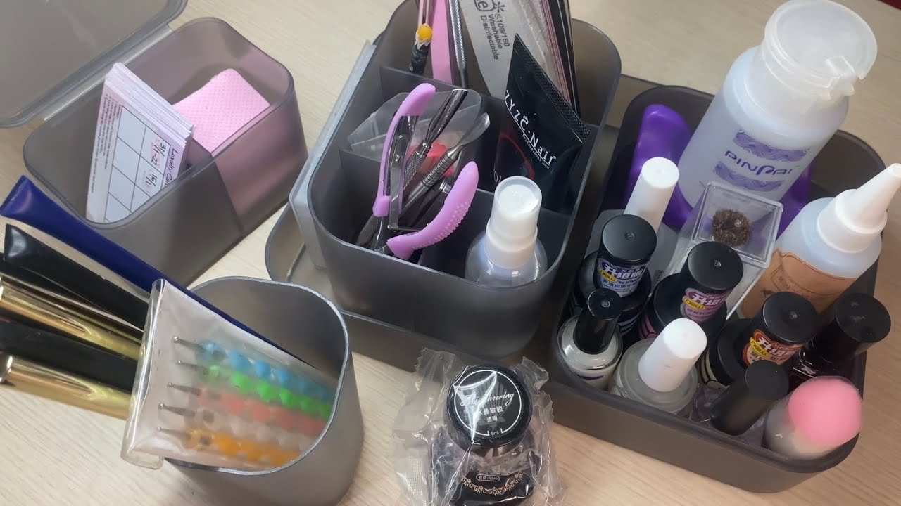 Nail Art Tools Storage Box Set | Tempat Simpan Peralatan Kuku 5 in 1 ...
