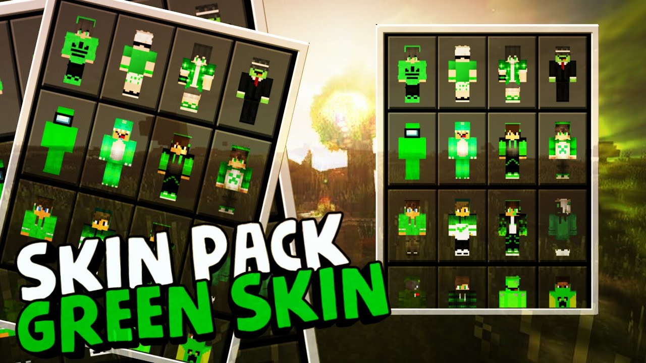 TOP SKIN PACK "GREEN SKIN" MINECRAFT - YouTube