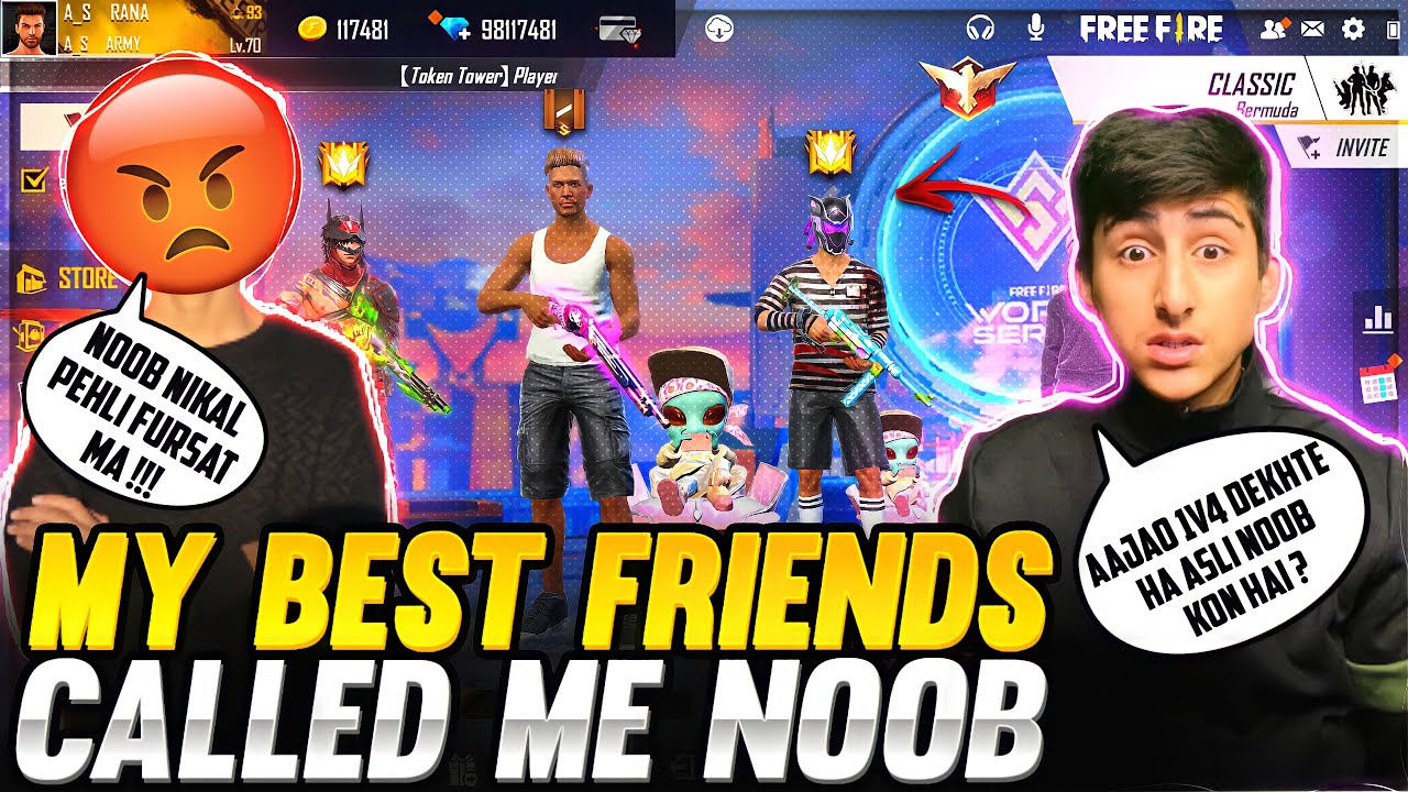 As Rana Playing 1Vs 4Clash Squad Match My Friends Called Me Noob Garena ...