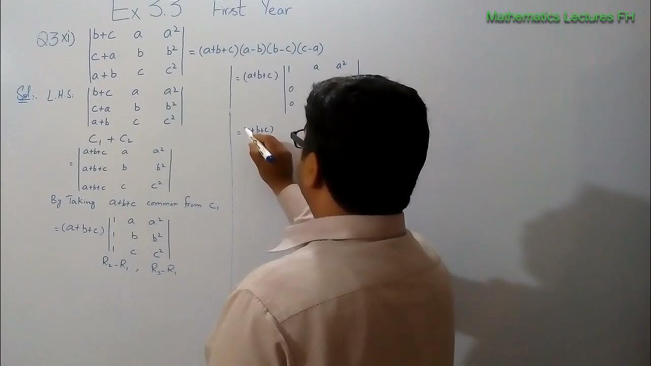 Question 3 Part 11 Exercise 3.3 Chapter 3 class First Year Mathematics ...