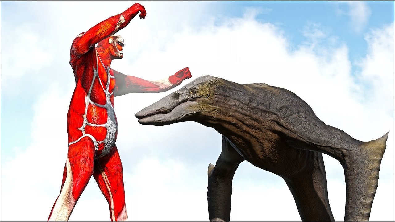 SHINGEKI NO KIOJIN COLOSSAL TITAN VS TITANUS SKULL CRAWLER (ARK ...