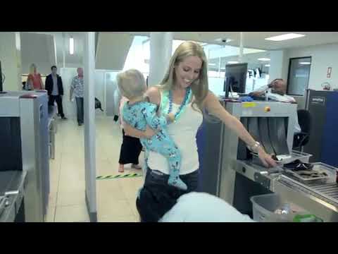 Airport security pat down on a woman - YouTube