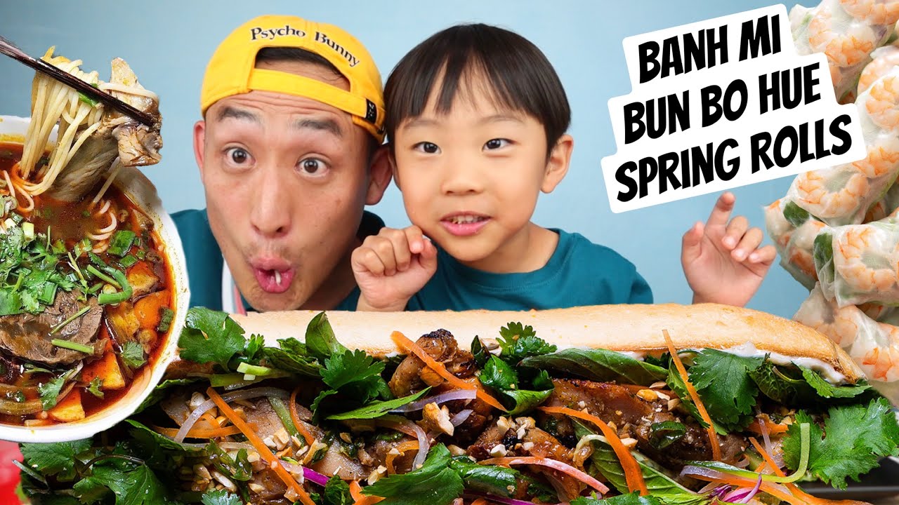 VIETNAMESE FOOD MUKBANG! BANH MI + BUN BO HUE + EGGROLLS - YouTube