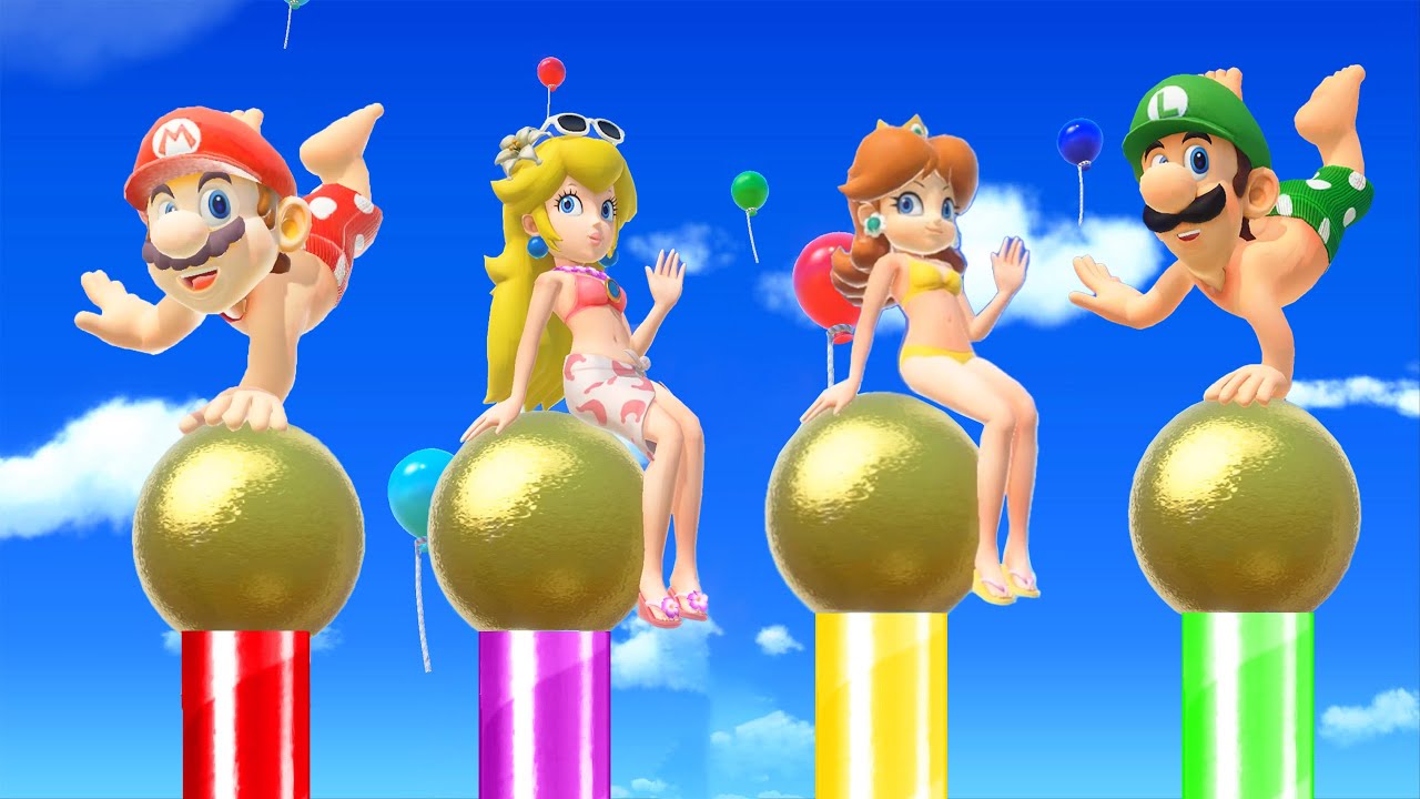 【슈퍼 마리오 파티 】4명의 플레이어가 미니 게임 전투를 벌입니다 마리오 Vs 로제타 Vs 데이지 Vs 루이지마스터 Cpu Youtube
