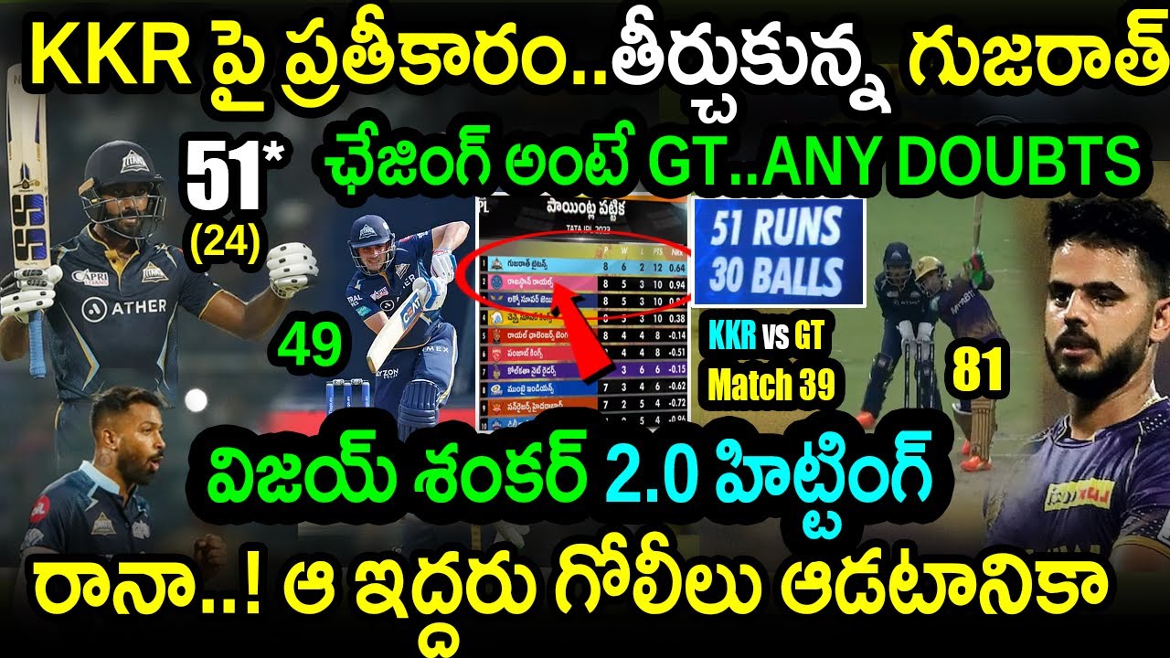 GT Won By 7 Wickets Against KKR|KKR vs GT Match 39 Highlights|IPL 2023 ...