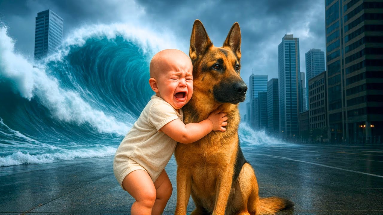 Hero Dog Saves Baby from Giant Tsunami Waves | Heartwarming Rescue ...