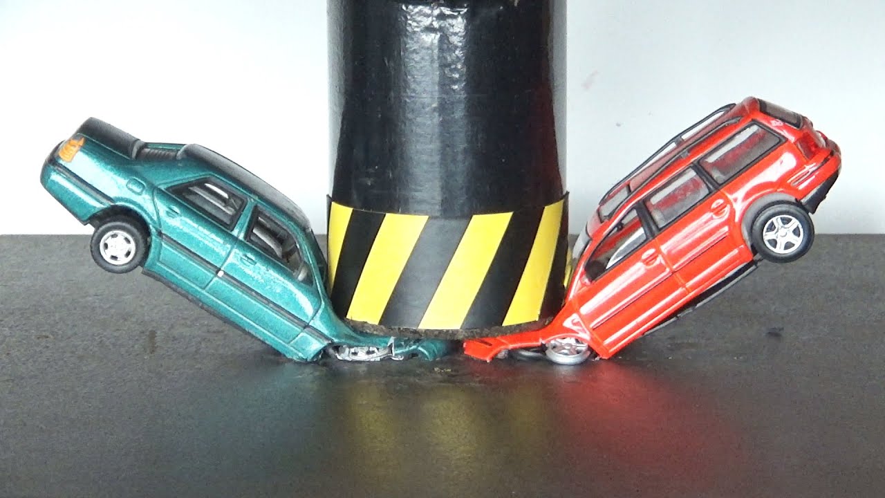 Crushing Scrap Model Cars || Mercedes & VW || Model Car Crusher - YouTube