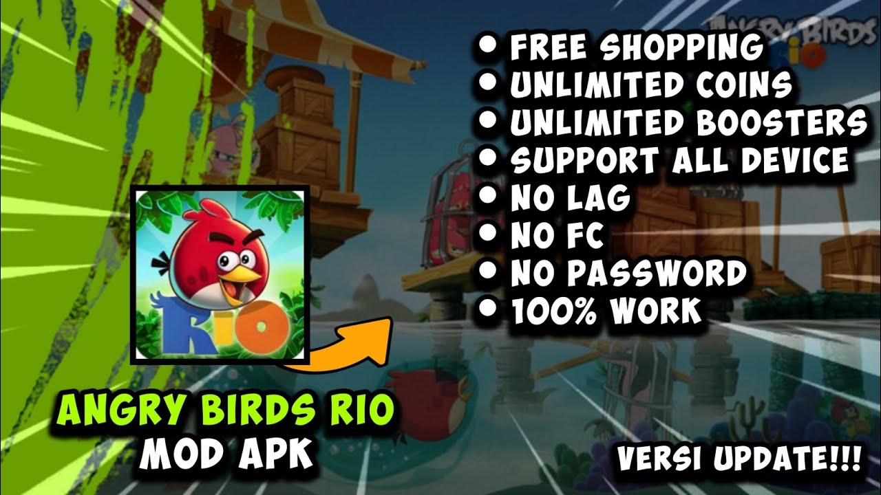 ANGRY BIRDS RIO MOD APK [ NO PW ] || VERSI UPDATE!!! - YouTube