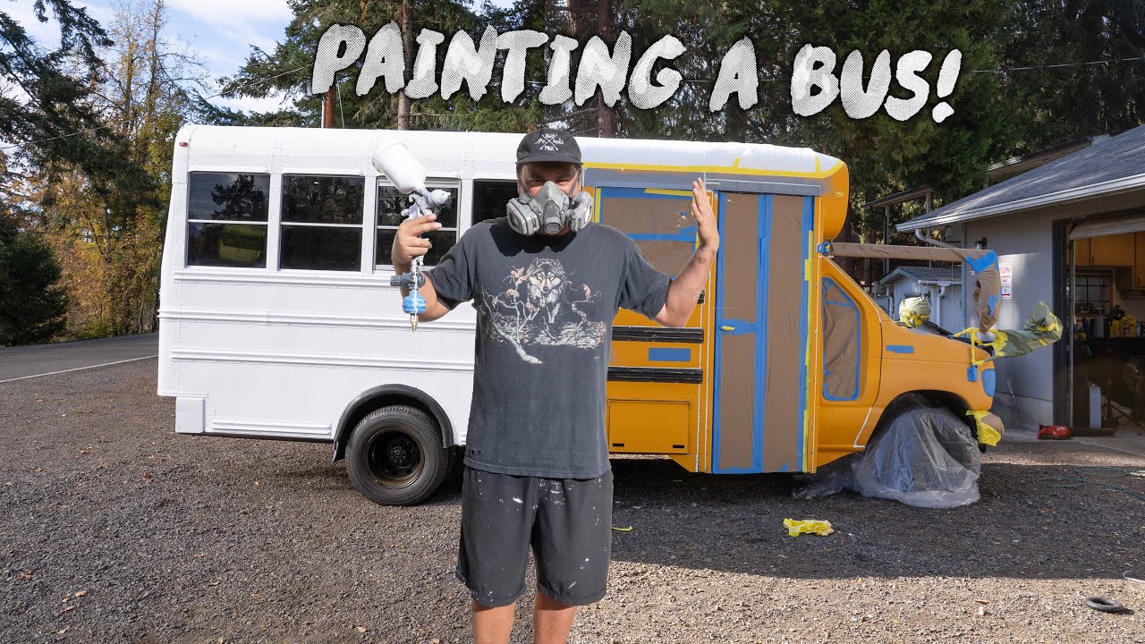 Painting an Old School Bus With Automotive Paint! - YouTube