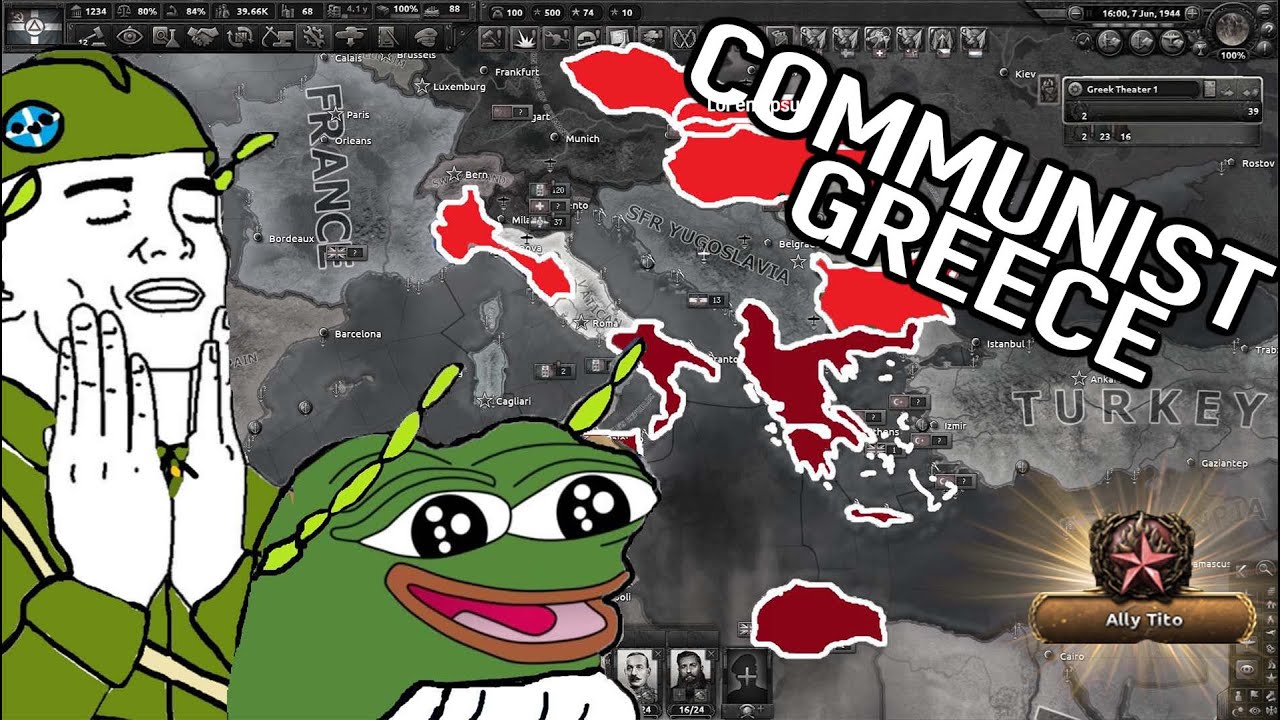COMMUNIST GREECE UNITES GREATER GREECE Hearts Of Iron 4 - YouTube