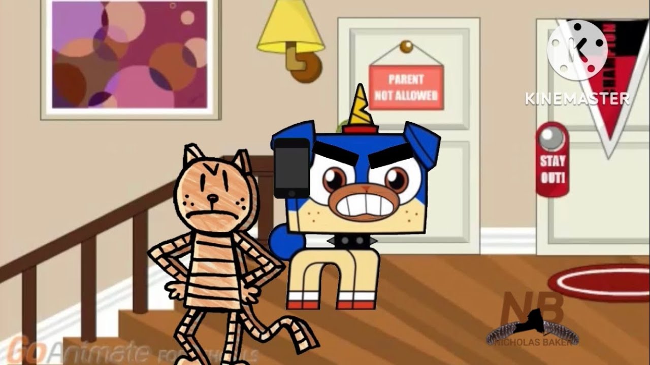 Flat Petey Pushes Unikitty Down The Stairs/Grounded - YouTube