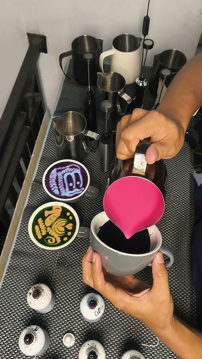 Belajar Latte Art tanpa susu Dan kopi dengan mudah Dan praktis minimalist simple tutorial ...