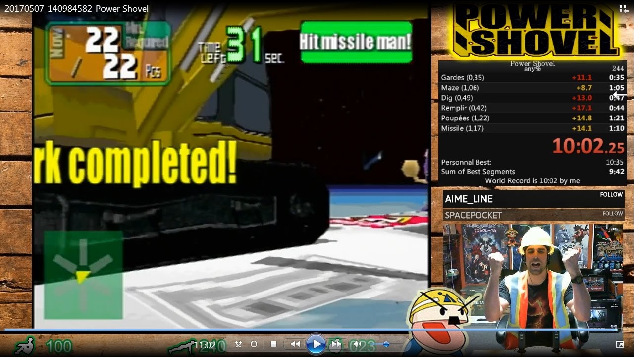 Power Shovel Speedrun WR -- Part Timer Mode -- 10:02 [Outdated Improved ...