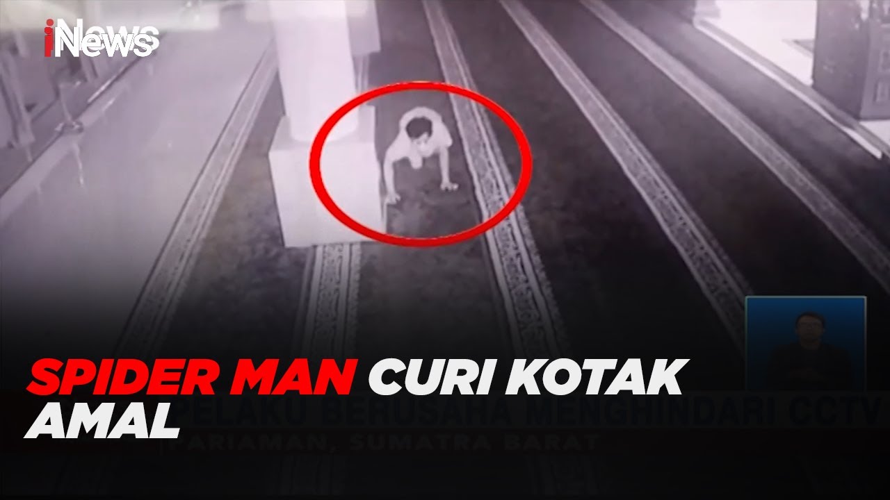 Merayap Bak Spider Man, Aksi Pencurian Kotak Amal di Masjid Pariaman ...