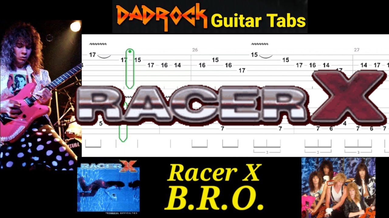 B.R.O. - Racer X - Lead Guitar TABS Lesson - YouTube