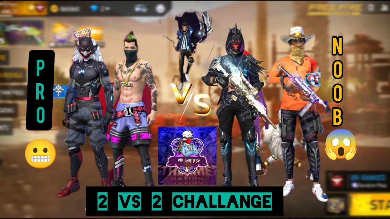FREE FIRE 2 vs 2 CUSTOM CHALLENGE 🔥NOOB VS PRO CUSTOM 😱😎LIVE CUSTOM ...