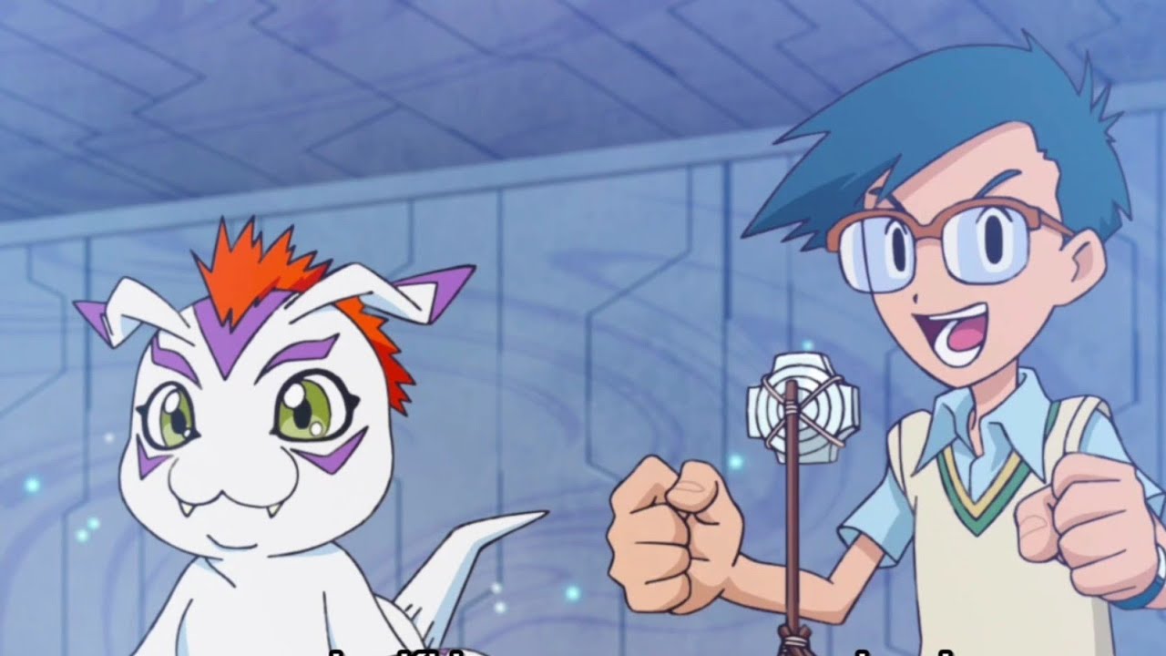 Joe, Gomamon & Tentomon commentating Grand Prix Digimon Adventure EP45 ...