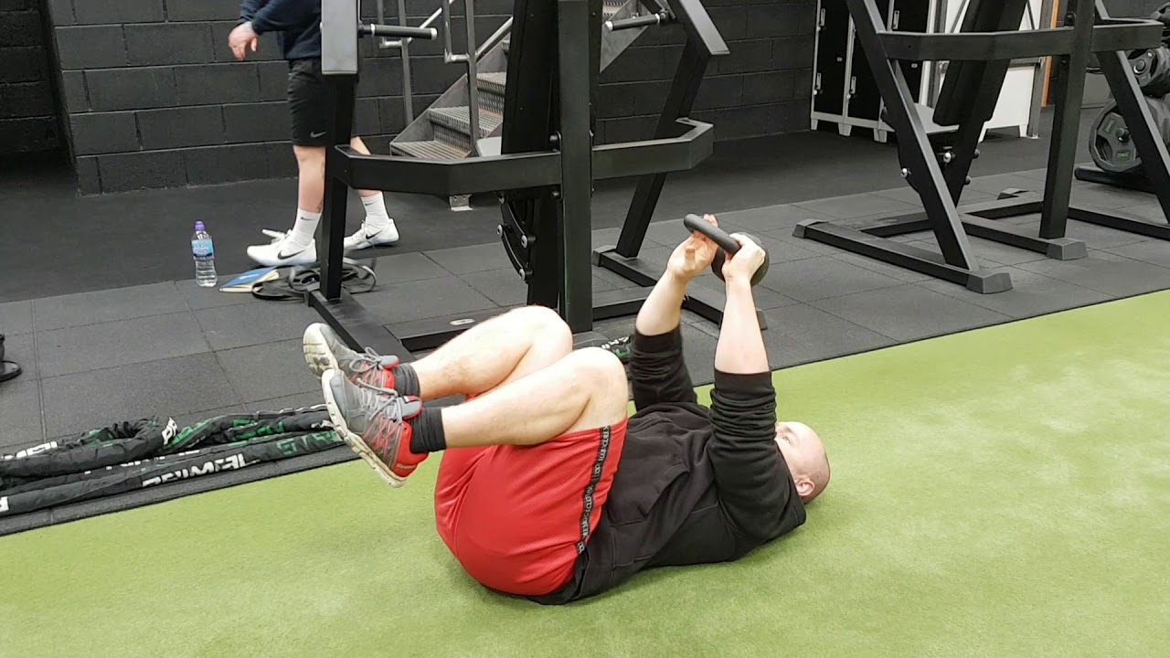 Single arm kettlebell pullover deadbug - YouTube