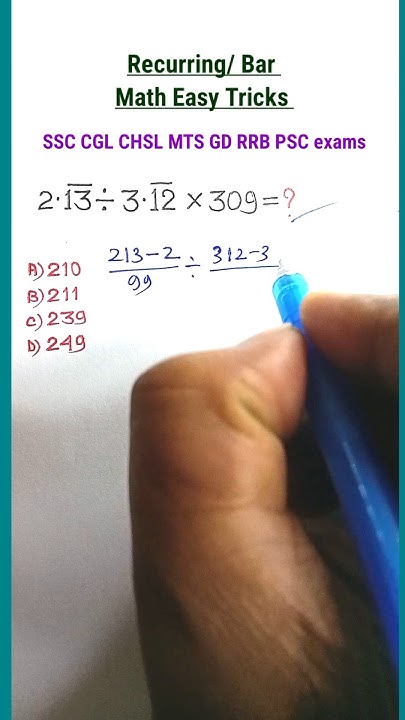 Bar / Recurring Math Question l Math Shortcut Tricks| Square Root for SSC CGL GD CHSL MTS RRB ...
