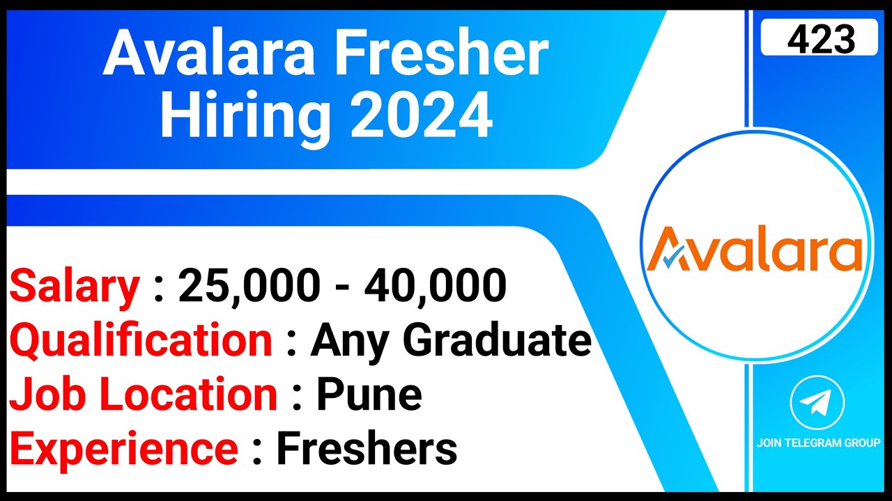 Avalara Fresher Hiring 2024 | Associate Analyst Jobs | Jobstock | Any ...