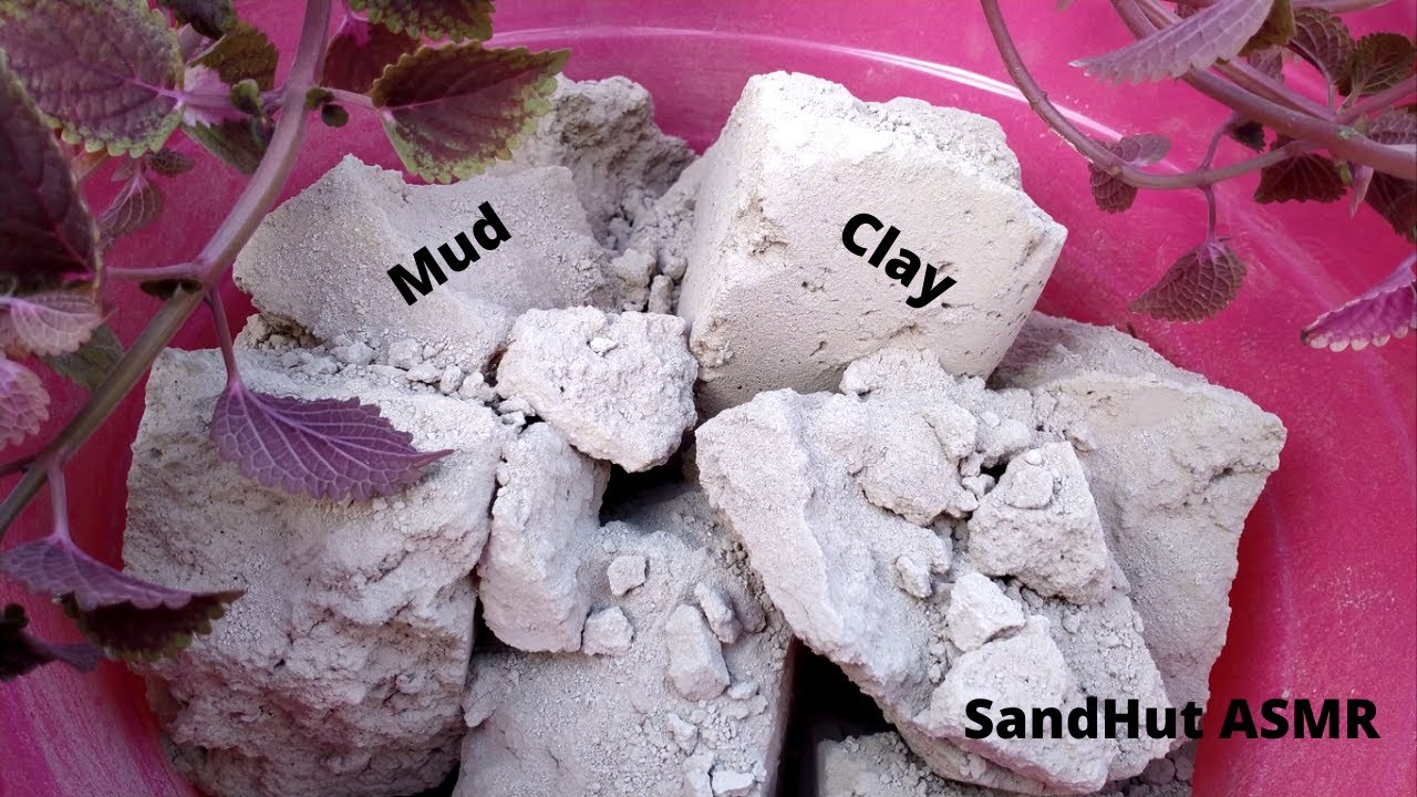 Super Soft Clay and Mud Chunks Dry Crumbling in Pink Tub Super Dusty ...