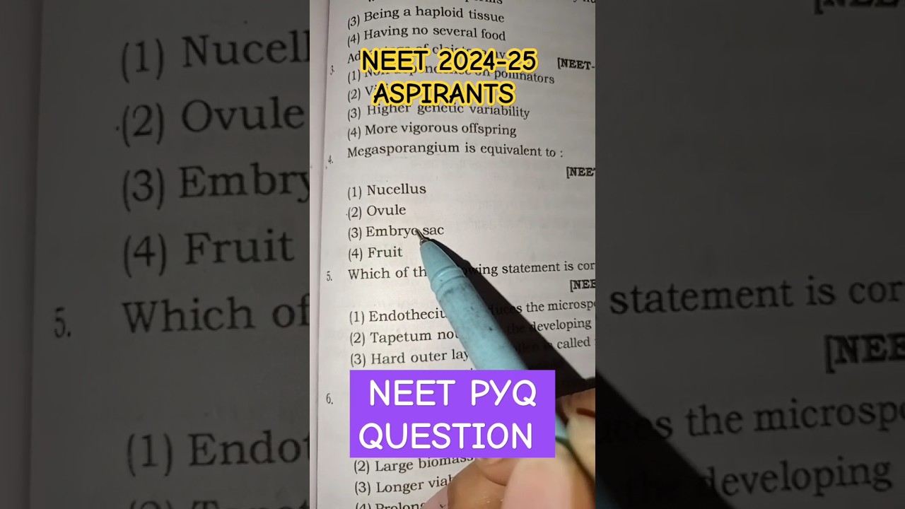 NEET PYQ QUESTION || BIOLOGY 😍|| #shorts #neet2024 #ncert #motivation ...