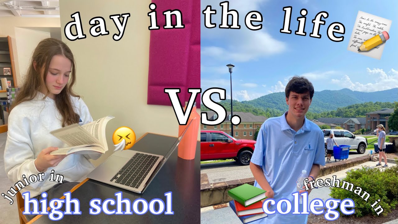 day in the life: college vs. high school - YouTube