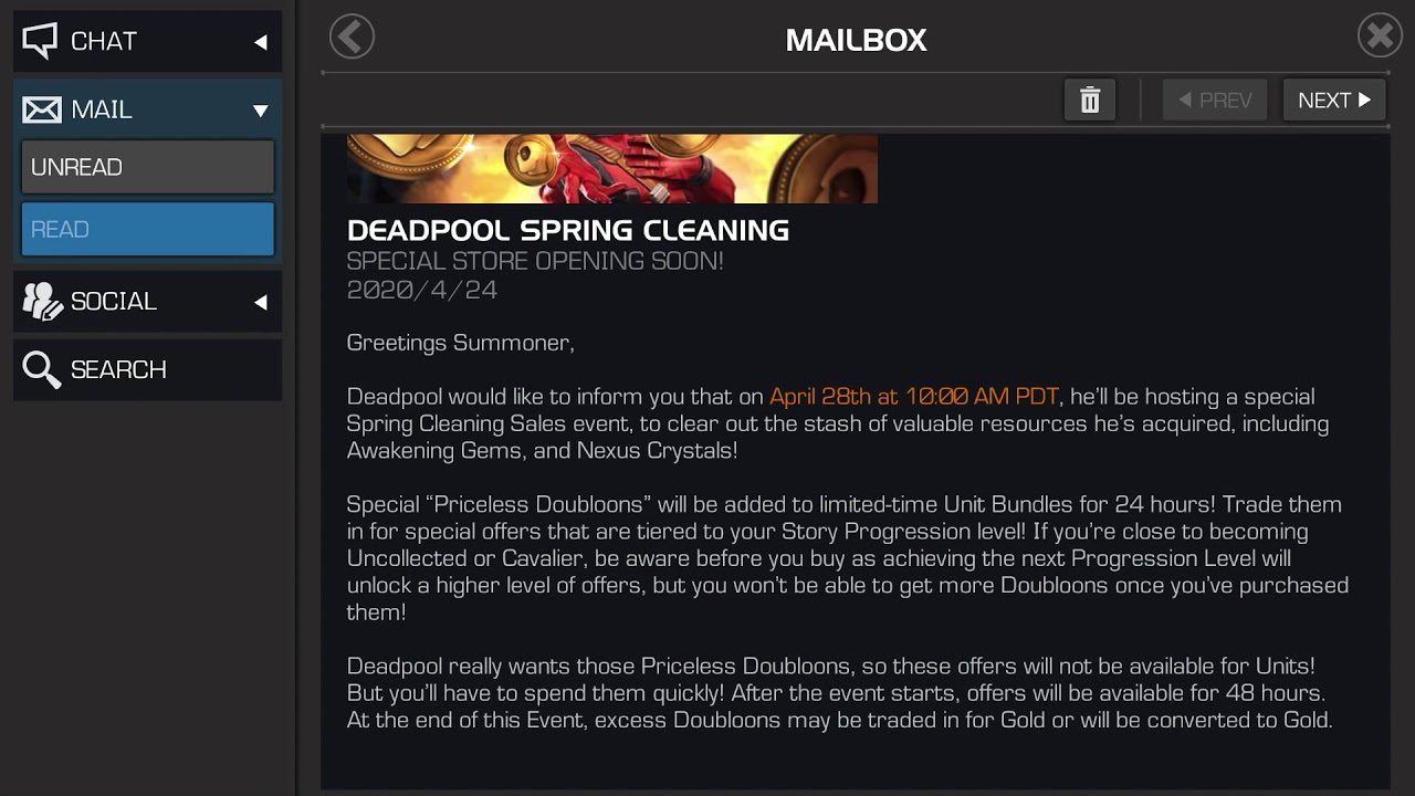 Priceless Doubloons for the Deadpool Spring Cleaning Special Store ...