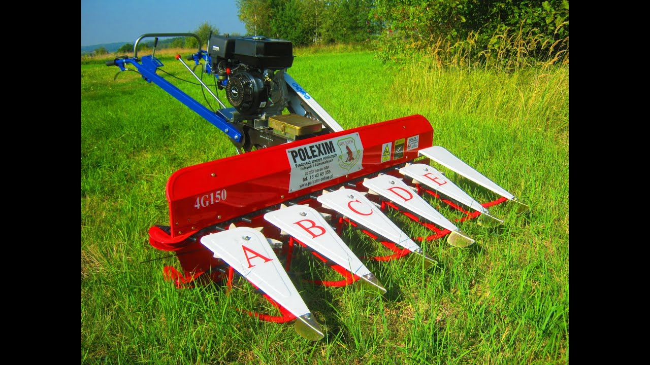 POLEXIM SELF WALKING MINI REAPER HARVESTER PADDY & WHEAT - YouTube