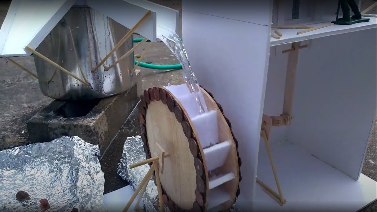 I Made a Water Wheel Sawmill from Stuff Around my House (Cuts Wood ...