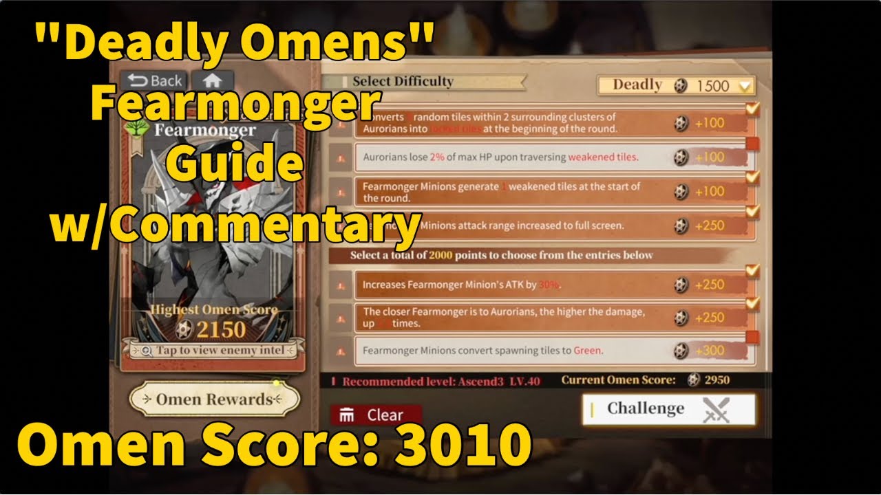 Fearmonger [Guide], Score: 3010 (Deadly Omens) - Alchemy Stars - YouTube