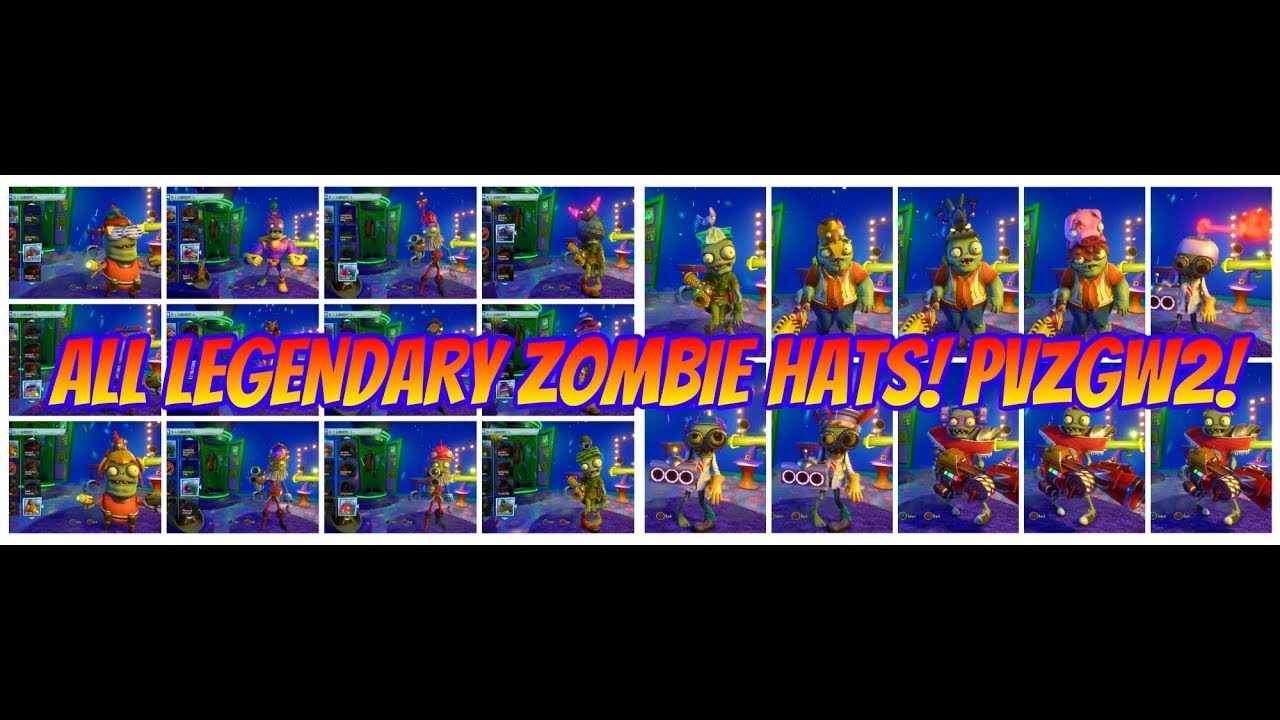 All Legendary Zombie Hats! Plants vs Zombies Garden Warfare 2! - YouTube