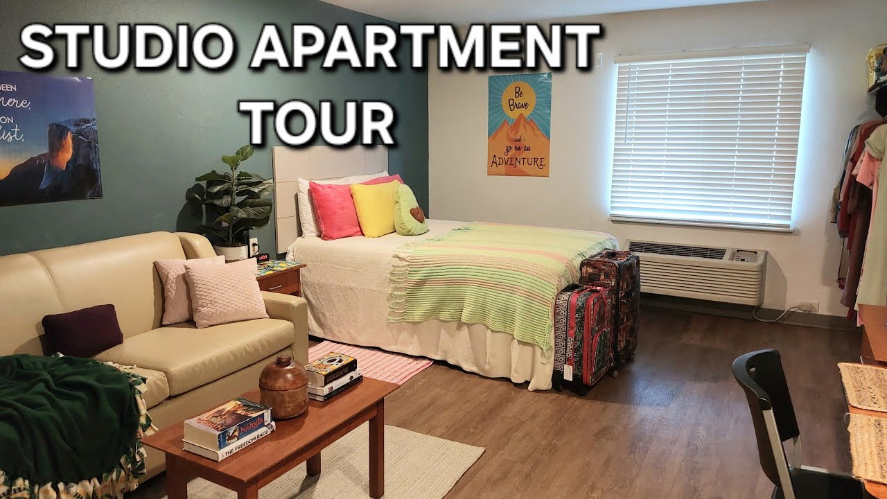 Studio Apartment Tour | Extended-Stay Suite Makeover | Renter Friendly ...