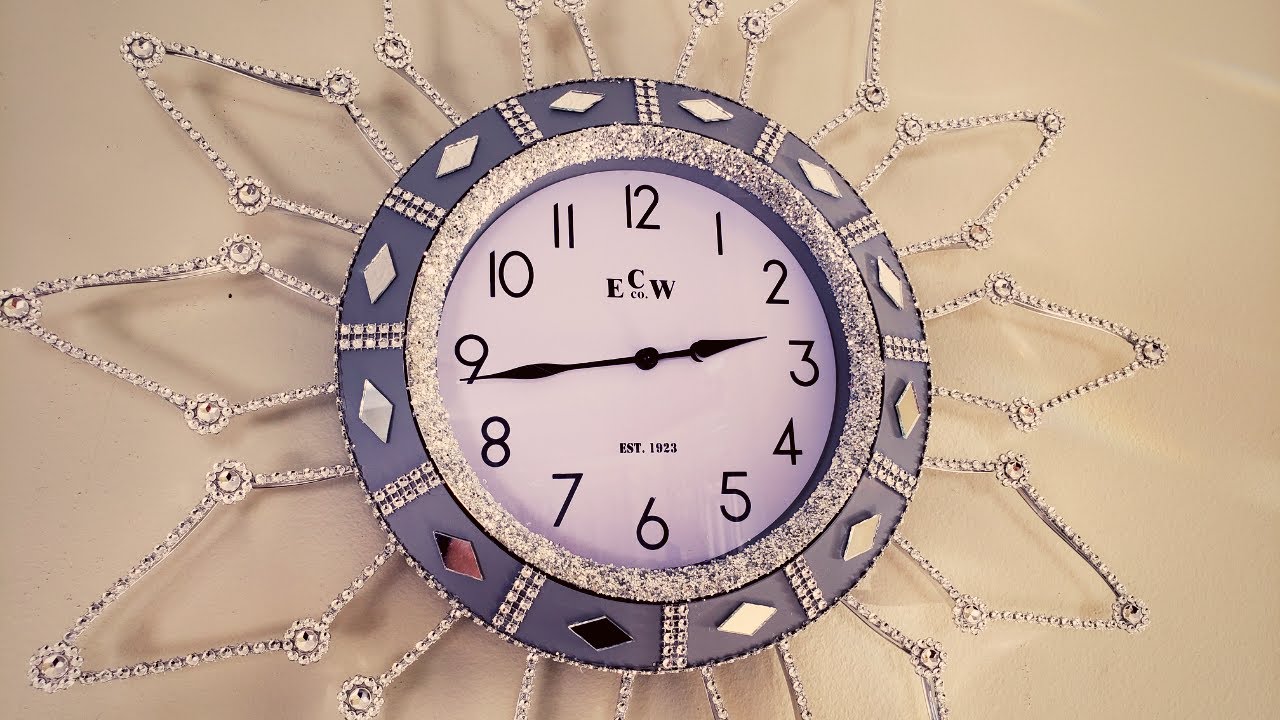 DIY, Dollar Tree Diamond Shape Clock|Glam Home Decor|DIY Craft Project ...