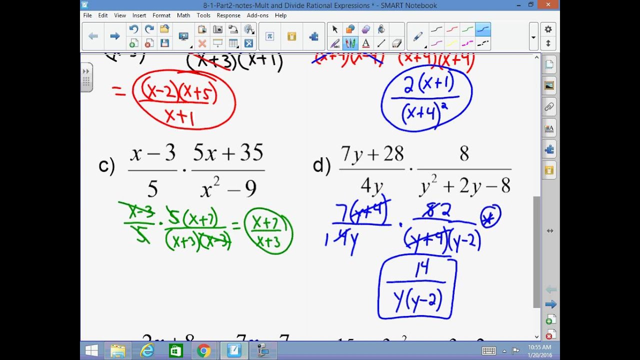 Algebra 2 Accelerated: 8-1: (Part 2) :Multipying and Dividing Rational ...