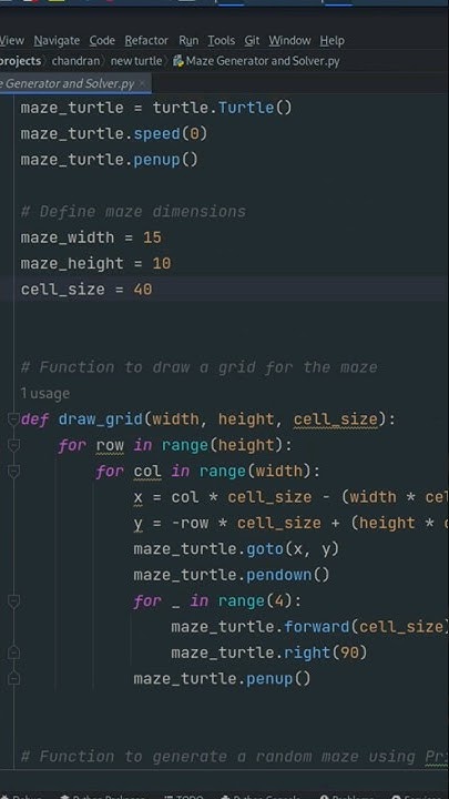 Maze Generation and solving with python Turtle #shorts #short - YouTube