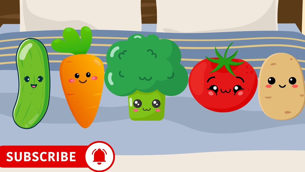 "5 Little Vegetables Jumping on the Bed | Giggle Sunshine" - YouTube