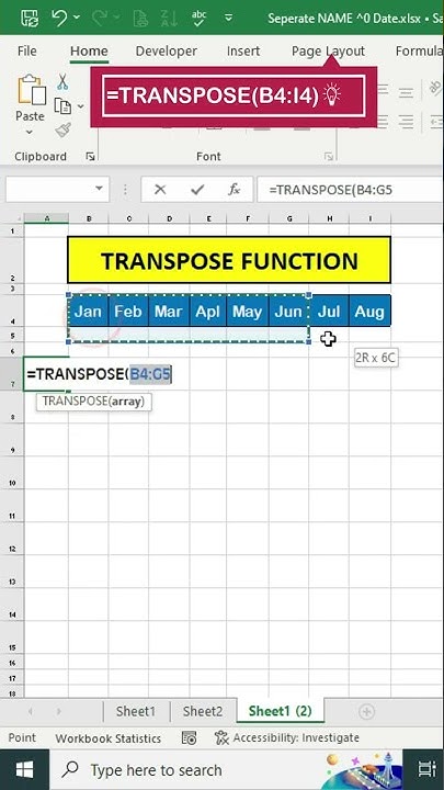 Transpose data from Horizontal to vertical in Excel #shorts #shortsfeed #exceltutorial #viral ...