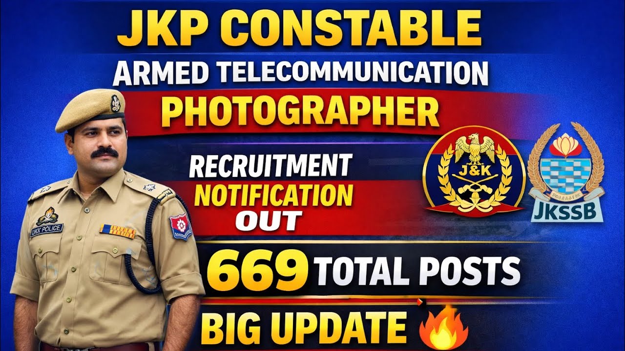 JKP Constable Armed Telecommunication Photographer 662 Posts Out 2026 ...