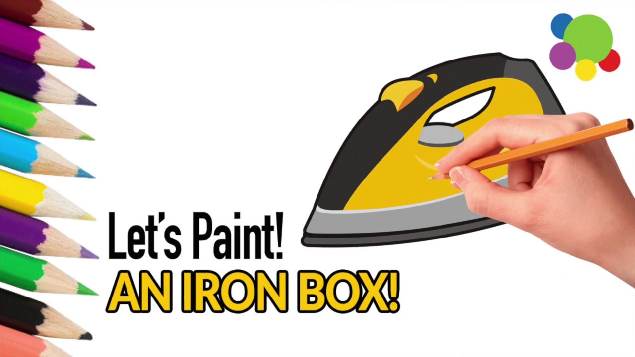 How To Color An Iron Box | Painting for Kids | Coloring Book With ...