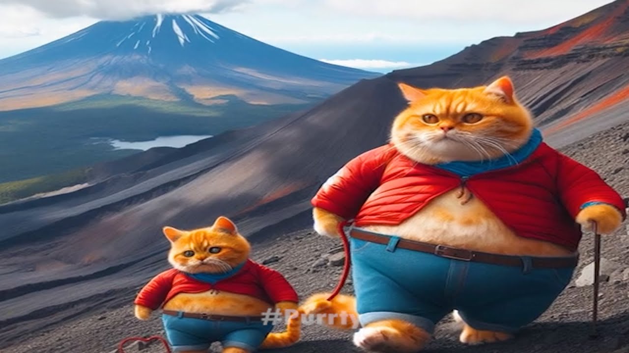 What will happen to the cat family when encountering a volcano? | AI ...