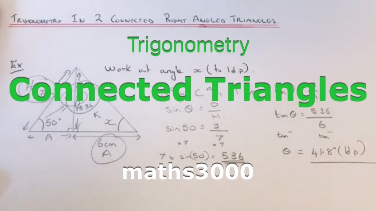 Trigonometry In 2 Connected Right Angled Triangles - YouTube